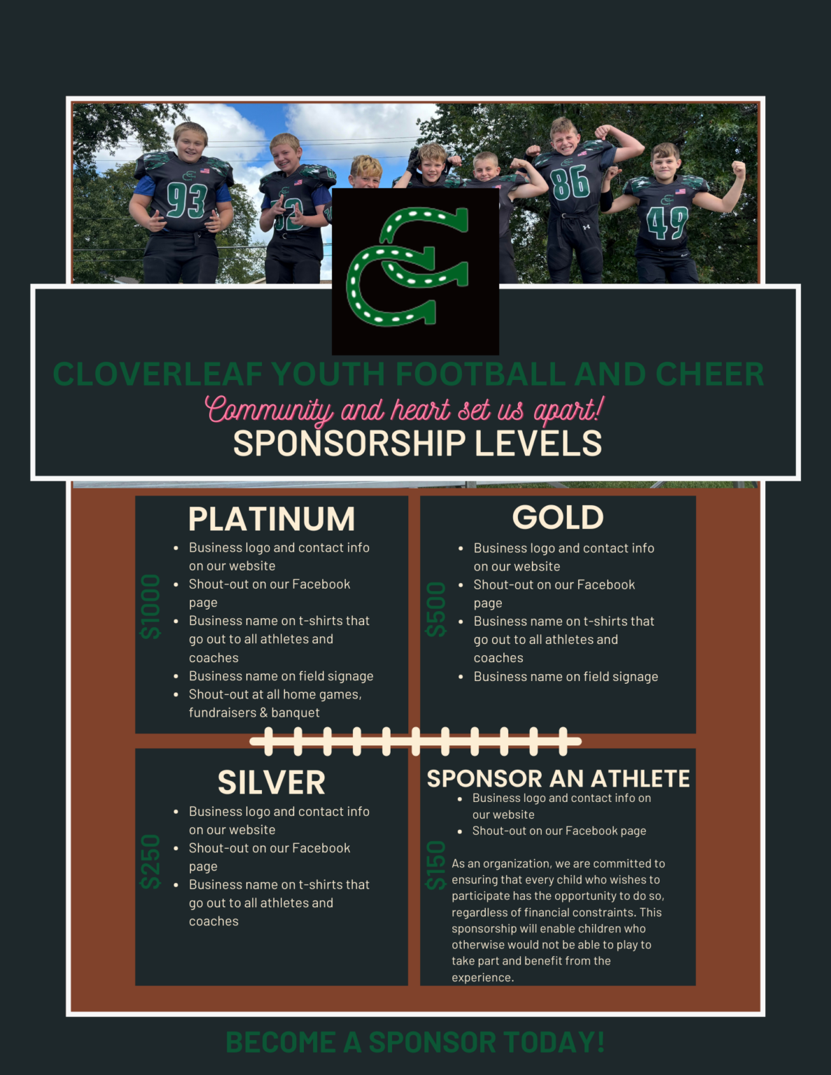 Cloverleaf Colts Youth Football & Cheer – Community & heart set us apart!